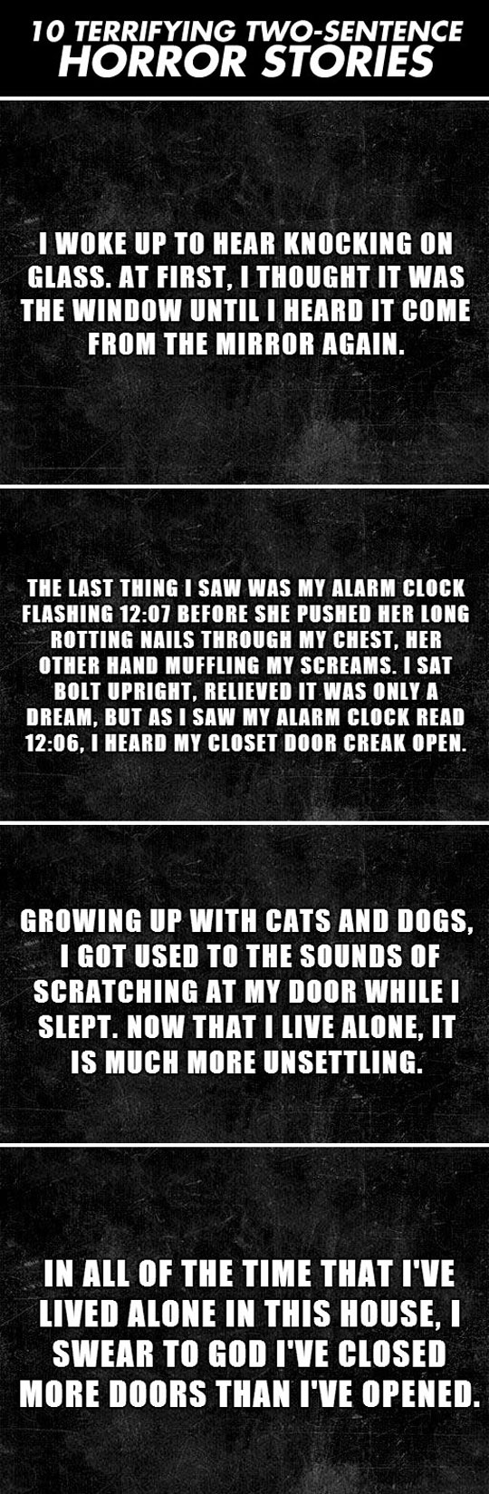 Terrifying Two Sentence Horror Stories 