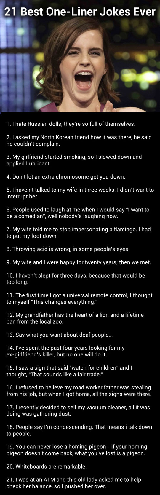 The Best One Liner Jokes Ever