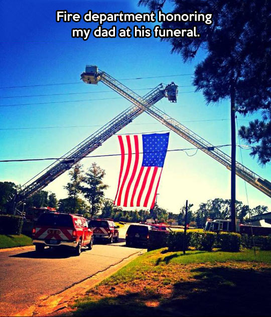 Touching fire department’s gesture