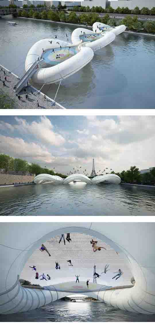 Inflatable Bridge In Paris, France Is Awesome