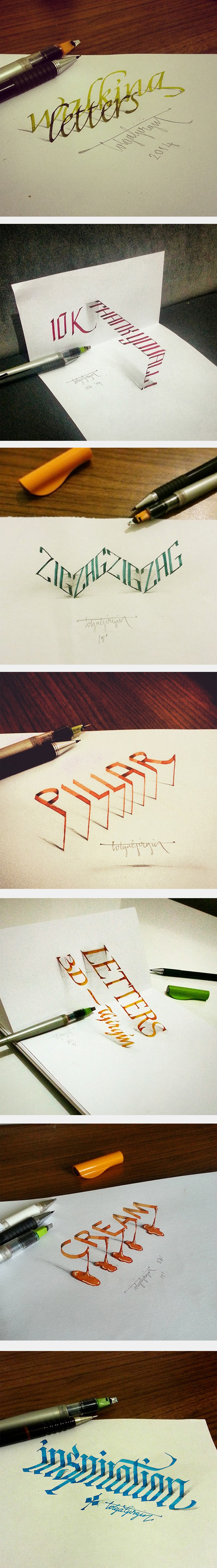 Beautiful Examples Of Anamorphic Lettering.