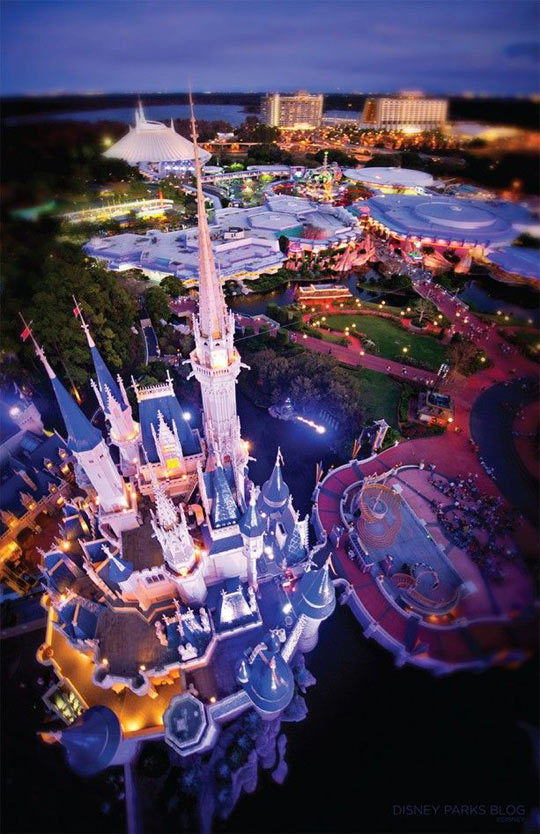 Breathtaking Sky View Of The Disney Castle.