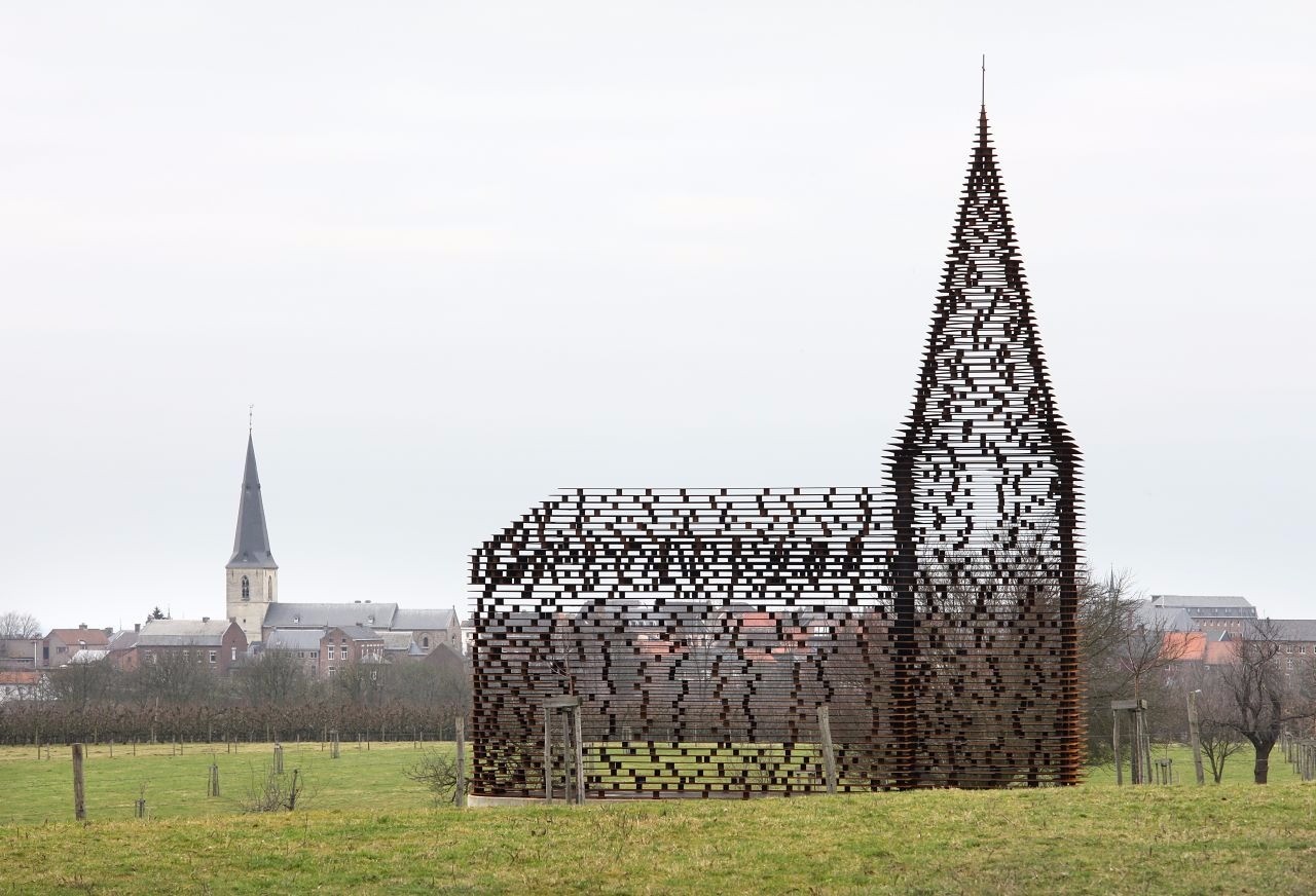 The transparent church in Borgloon, Belgium.