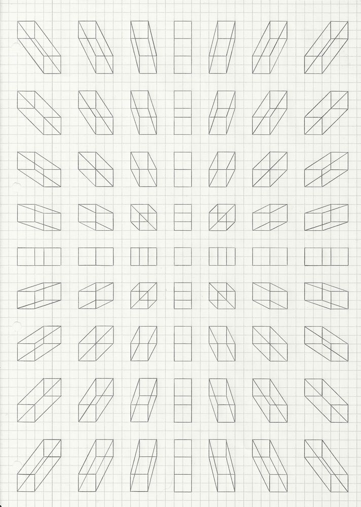 Doodling on grid paper.