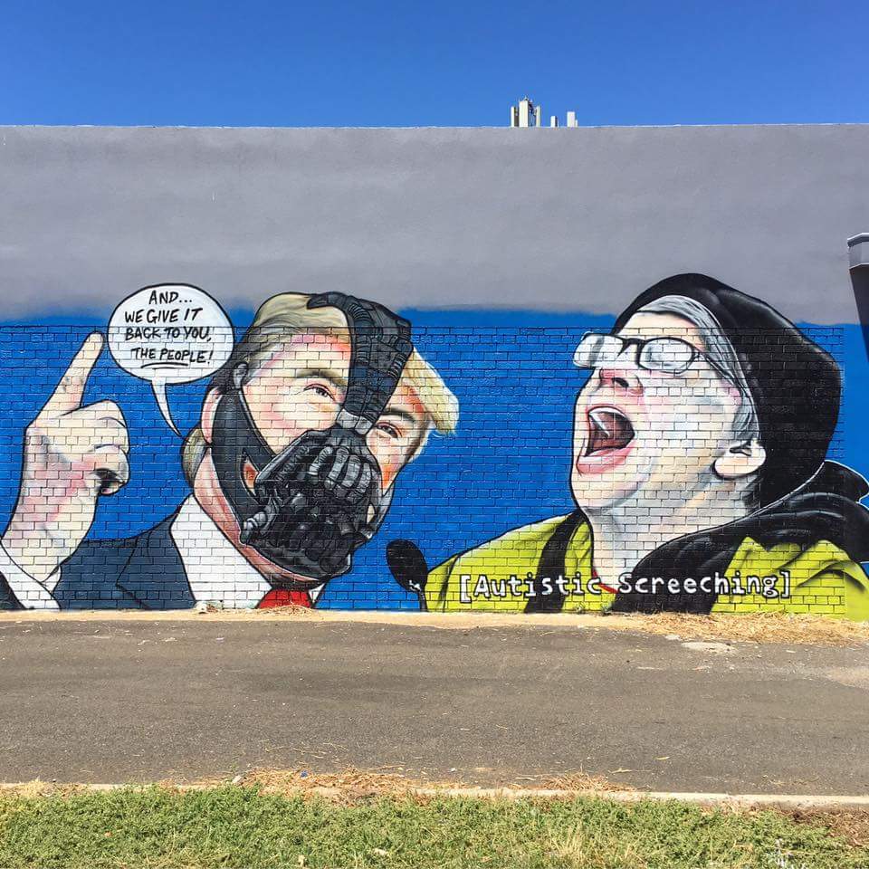 Trump graffiti art in Melbourne.