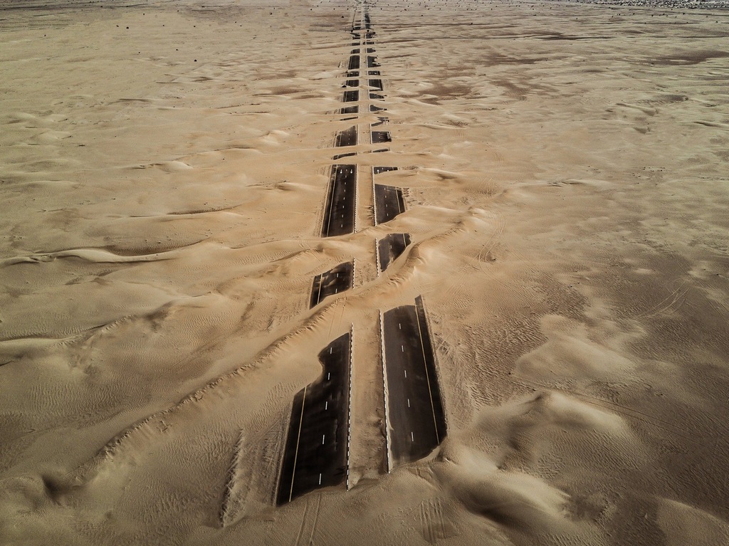 Desert reclaiming its territory.